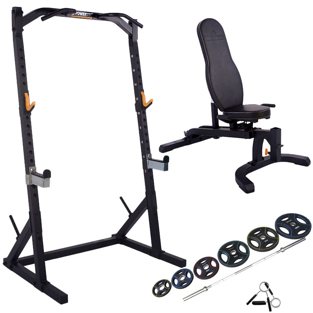 Køb Powertec Workbench Half Rack Black Træningssæt online her!