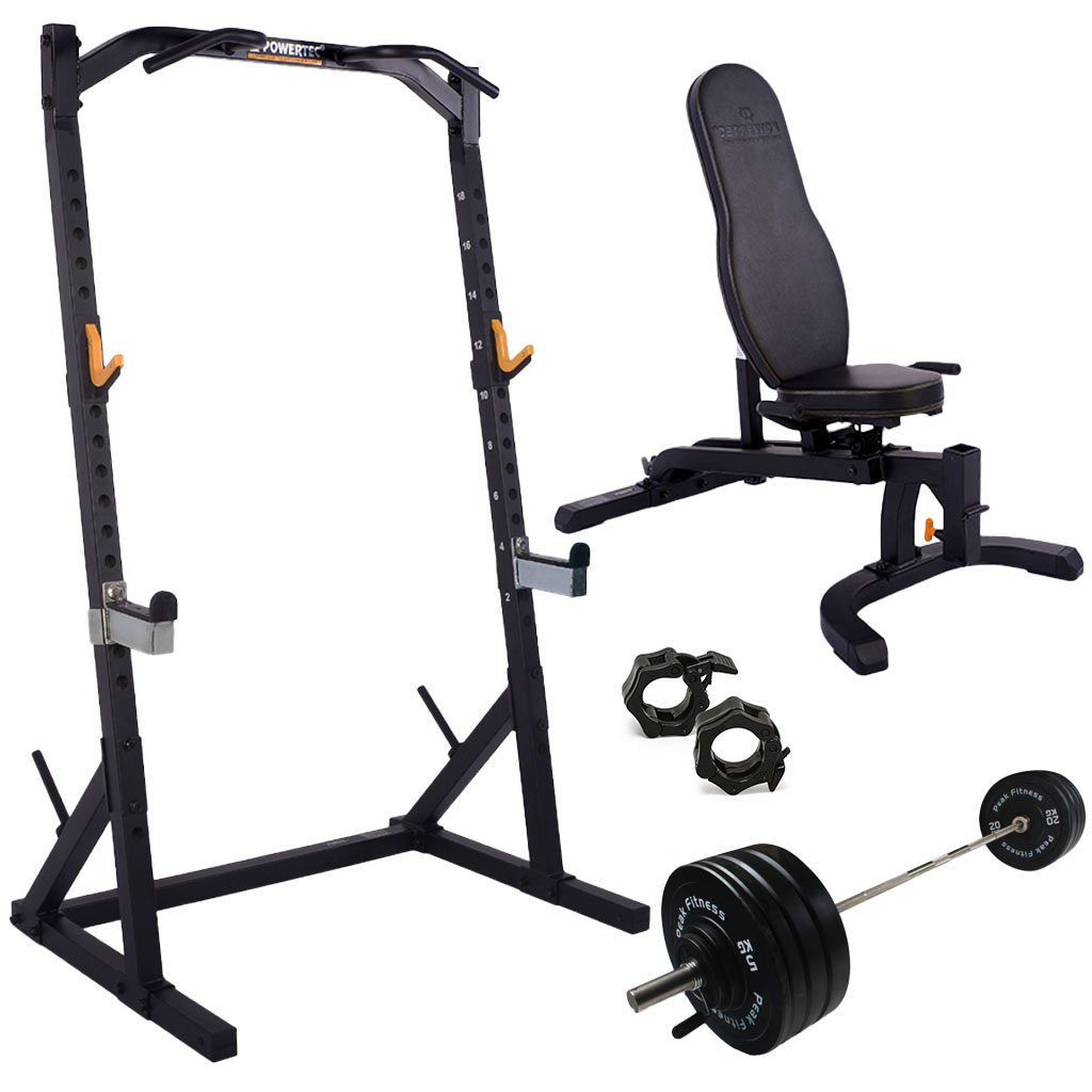 Køb Powertec Workbench Half Rack Black Træningssæt online her!